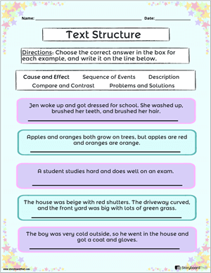 Text Structure 7 Storyboard by templates
