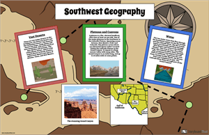 Southwest Region Geography Map Activity