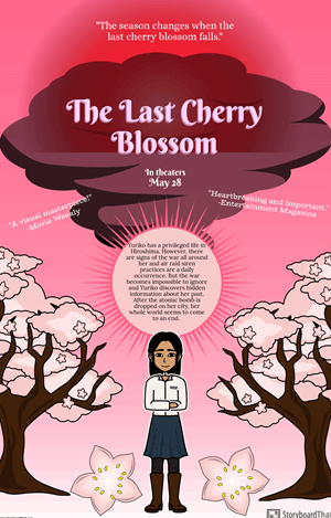 Create a Movie Poster for "The Last Cherry Blossom" in 2025
