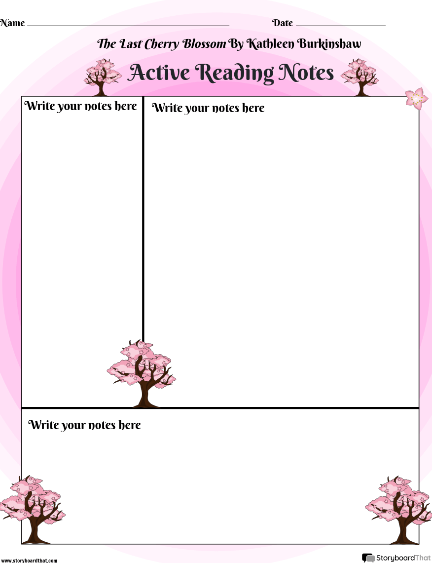 The Last Cherry Blossom: Active Reading with Storyboard That