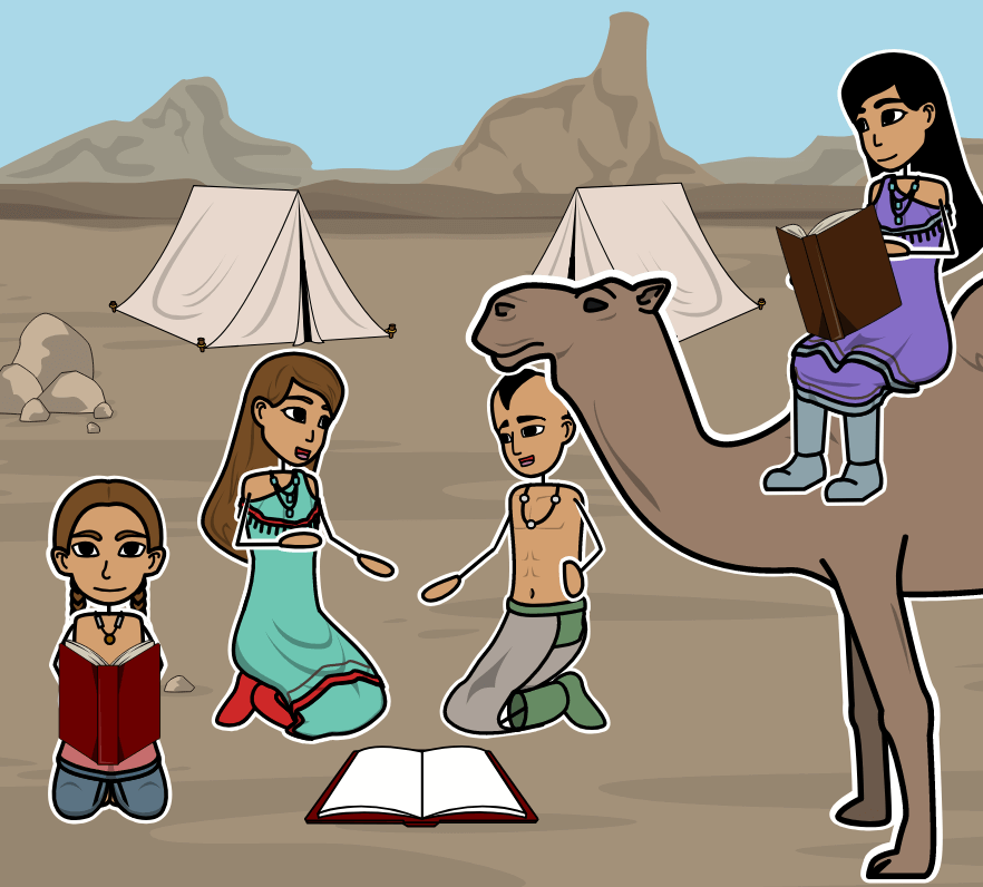 Woordenschat "Mijn bibliothecaris is een kameel" met Storyboard That
