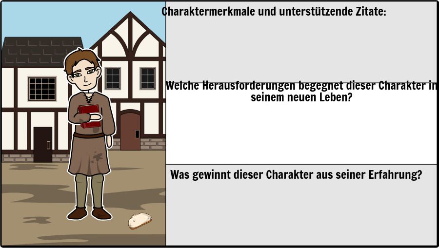 Prinz und Bettelknabe Charakterkarte: Storyboard That 's Guide