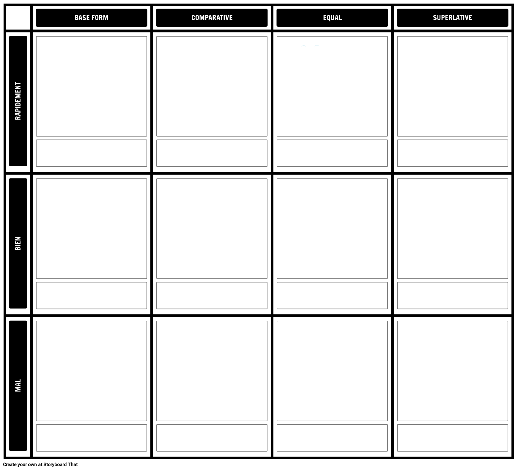 French Adverbs Of Comparison Template 1 Storyboard