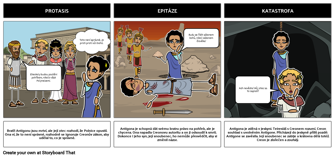 Antigone Play Three Act Structure Storyboard