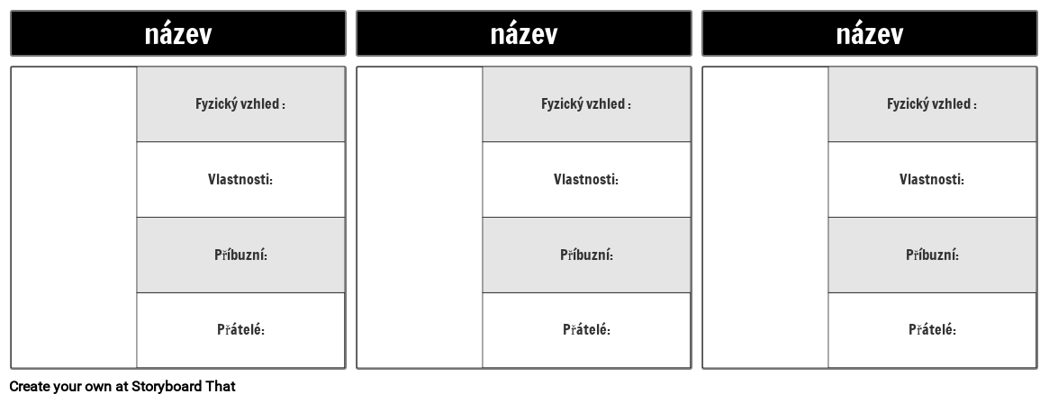 Mapa Znaků 4 Pole Vyplněná v Storyboard by cs-examples