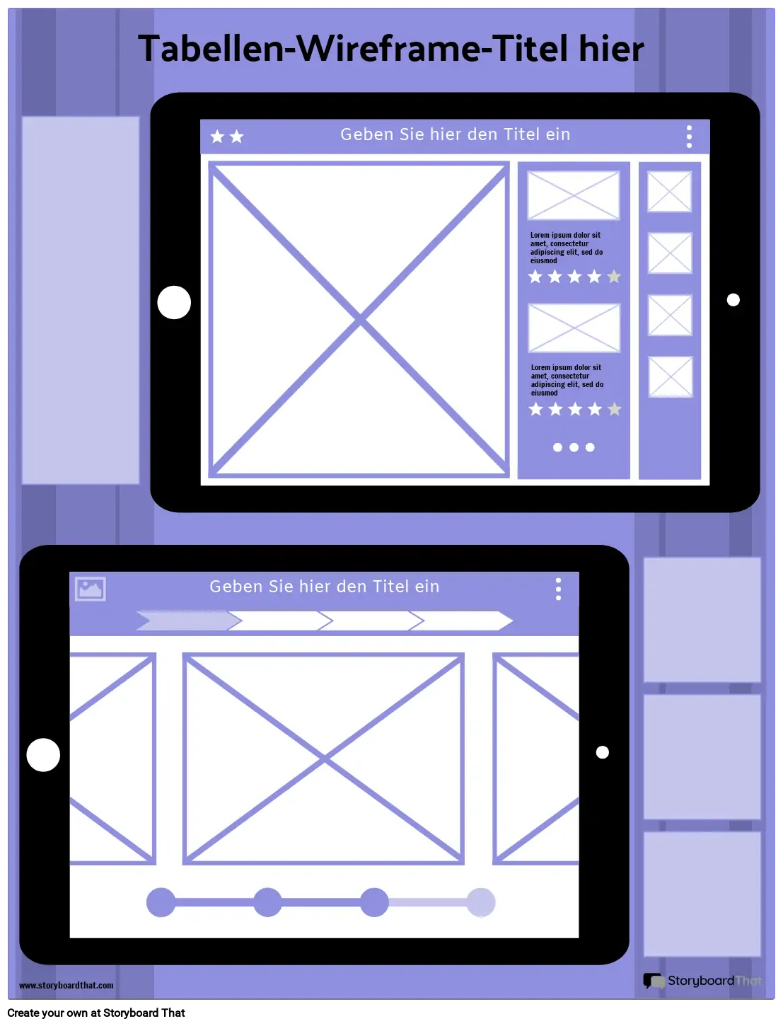 Tablet Wireframes | KOSTENLOSES Wireframe Tool