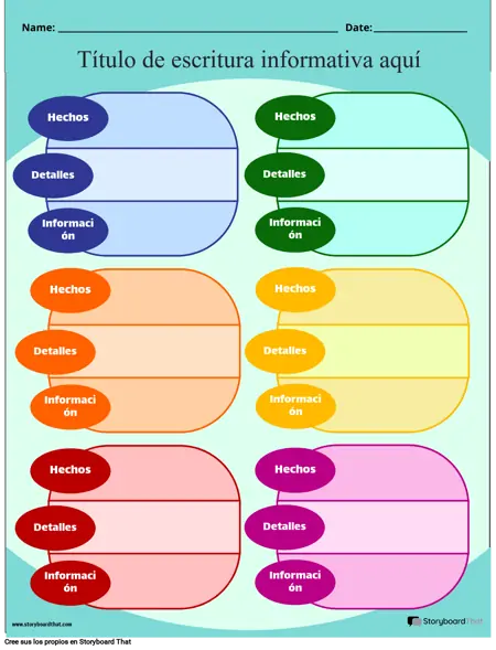 Hojas de Trabajo de Escritura Informativa | StoryboardThat