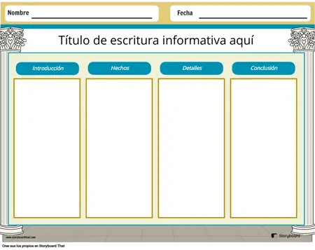 Hojas de Trabajo de Escritura Informativa | StoryboardThat