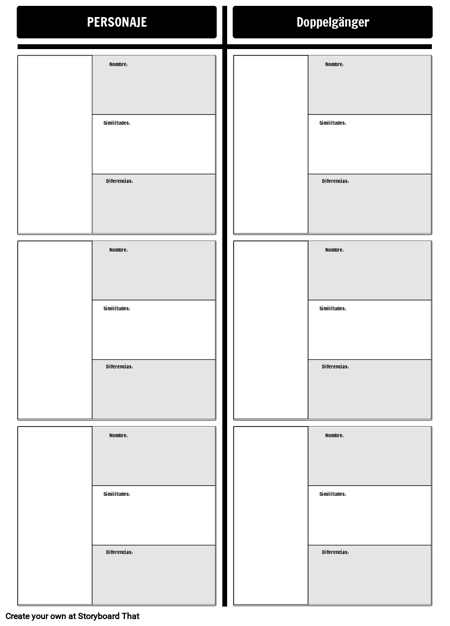 Plantillas de Análisis de Personajes | Actividades de Plantilla de ...