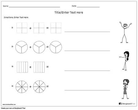Hojas de Trabajo de Fracciones — Creador de Fracciones | StoryboardThat