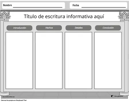 Hojas de Trabajo de Escritura Informativa | StoryboardThat