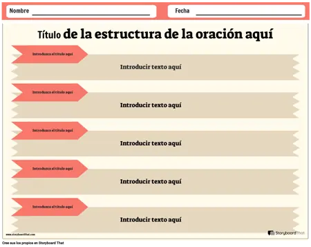Hojas de Trabajo de Estructura de Oraciones | StoryboardThat
