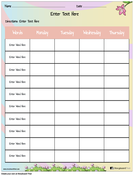 Hojas de Trabajo de Práctica de Ortografía | Plantillas de Hojas de ...