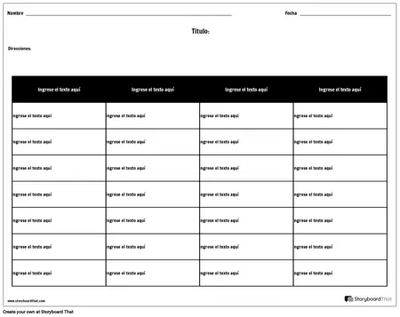 Plantilla de Gráfico de Tabla — Creador de Tablas — Cree una Tabla en ...