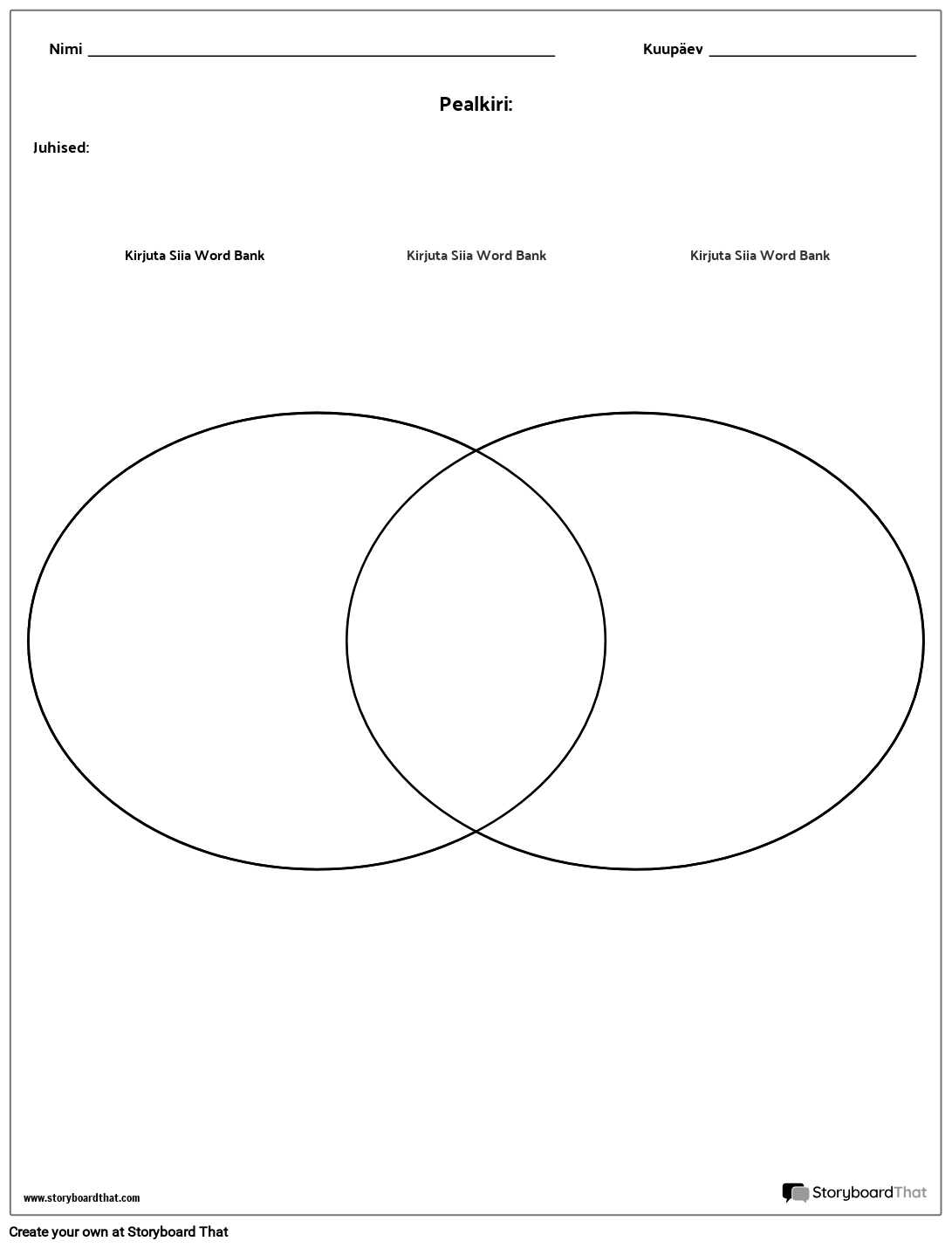 Venn Diagram 2 Storyboard O Et examples Venn Diagram 2 Storyboard O Et examples