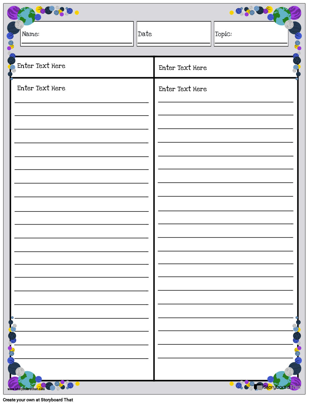 Cornell Notes Portrait Color 4 Storyboard por fi-examples