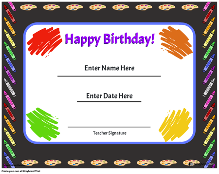 Certificats D'anniversaire | Feuilles de Travail Pour la Célébration D ...