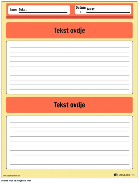 Radni Listovi za Pisanje Odlomaka | StoryboardThat