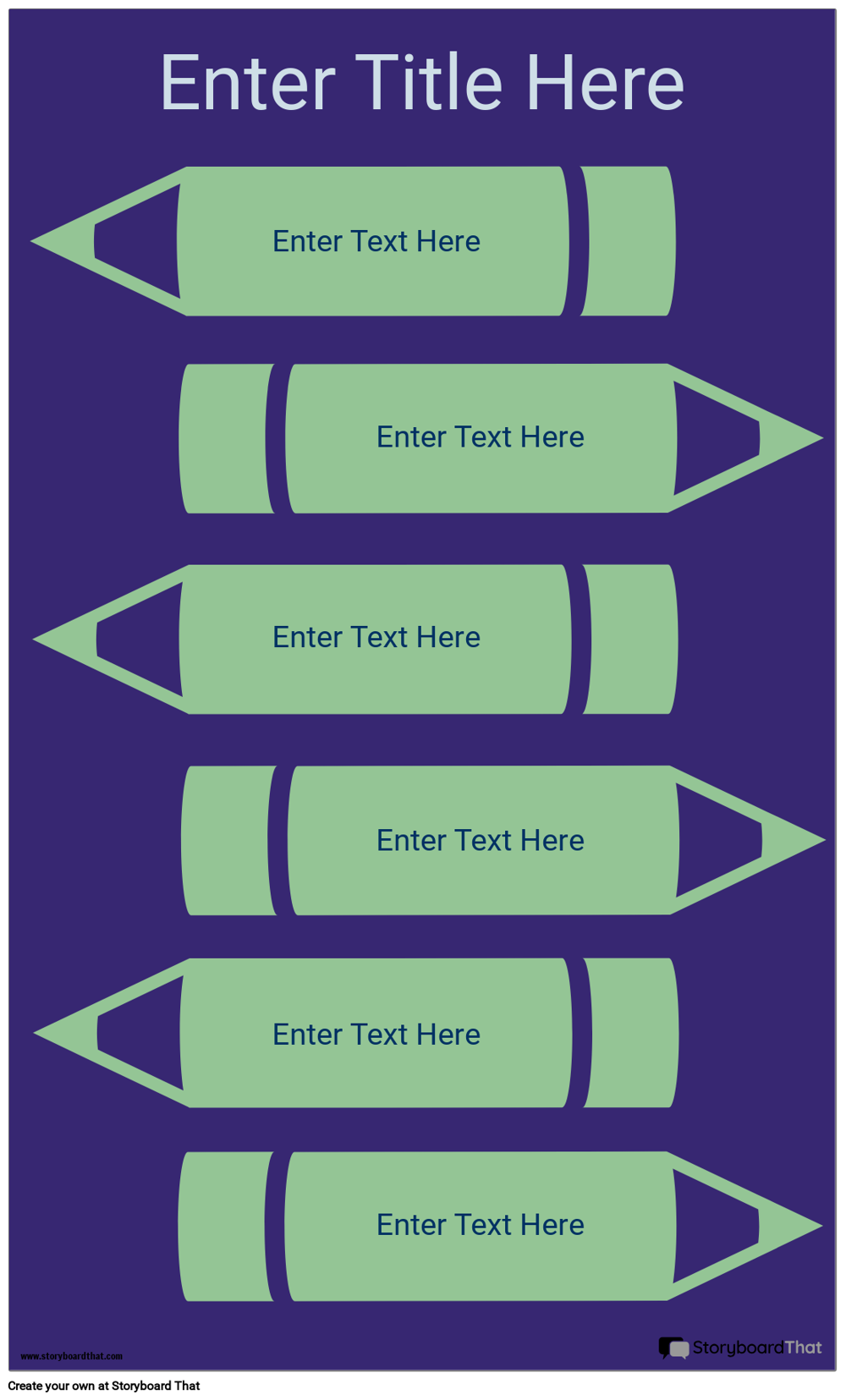 English Posters Design Featuring Big Pencils Storyboard