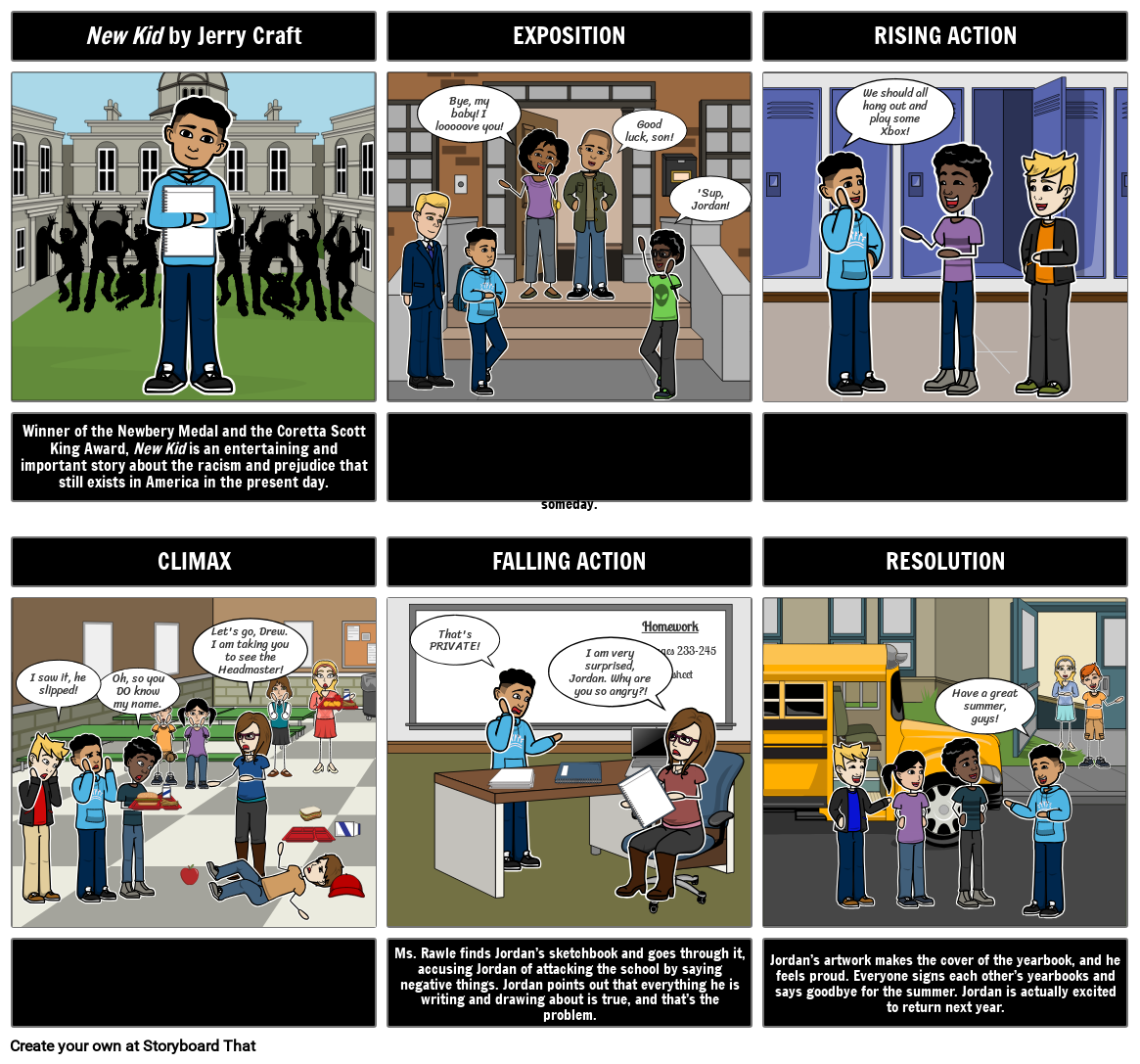 New Kid Plot Diagram Storyboard By Lauren
