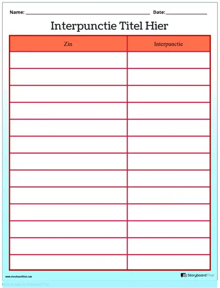 Interpunctie Werkbladen | StoryboardThat