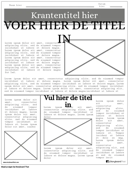 Krantenprojectsjabloon - Maak een Krant Voor Schoolproject | StoryboardThat