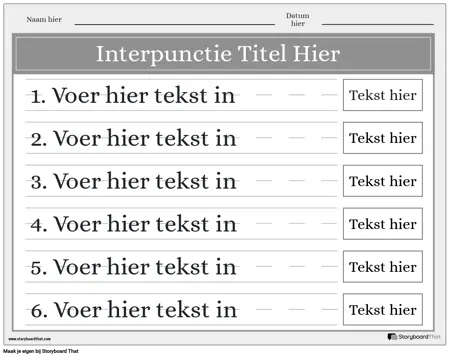 Interpunctie Werkbladen | StoryboardThat