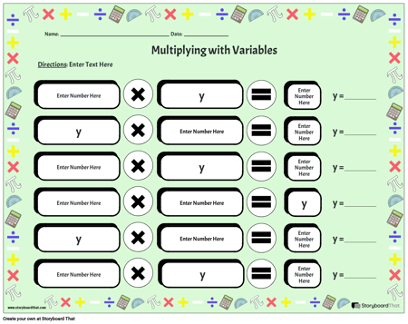 Variabelen Werkbladsjablonen | Storyboard That