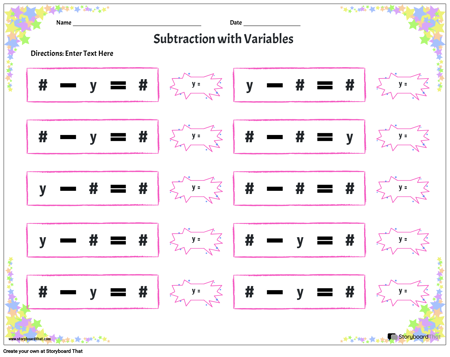 Variabelen Werkbladsjablonen | Storyboard That
