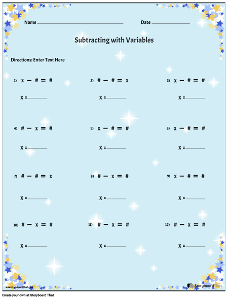 Variabelen Werkbladsjablonen | Storyboard That