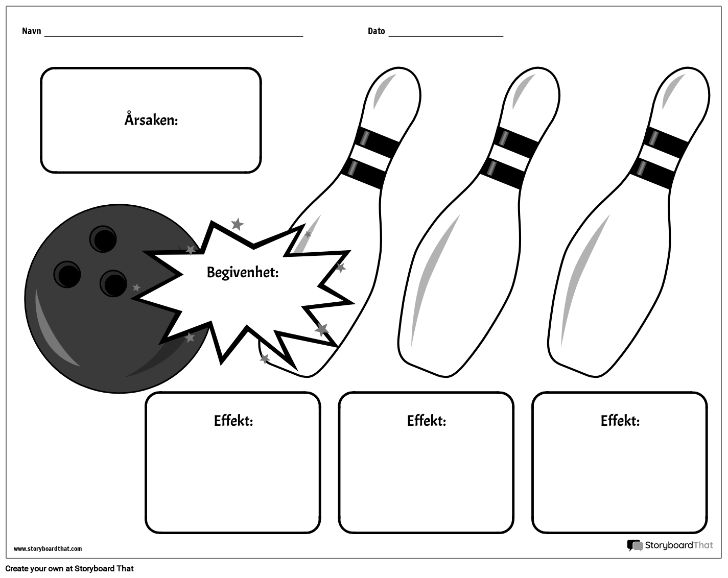 rsak Og Virkning Bowling Storyboard By No examples rsak Og Virkning Bowling Storyboard By No examples