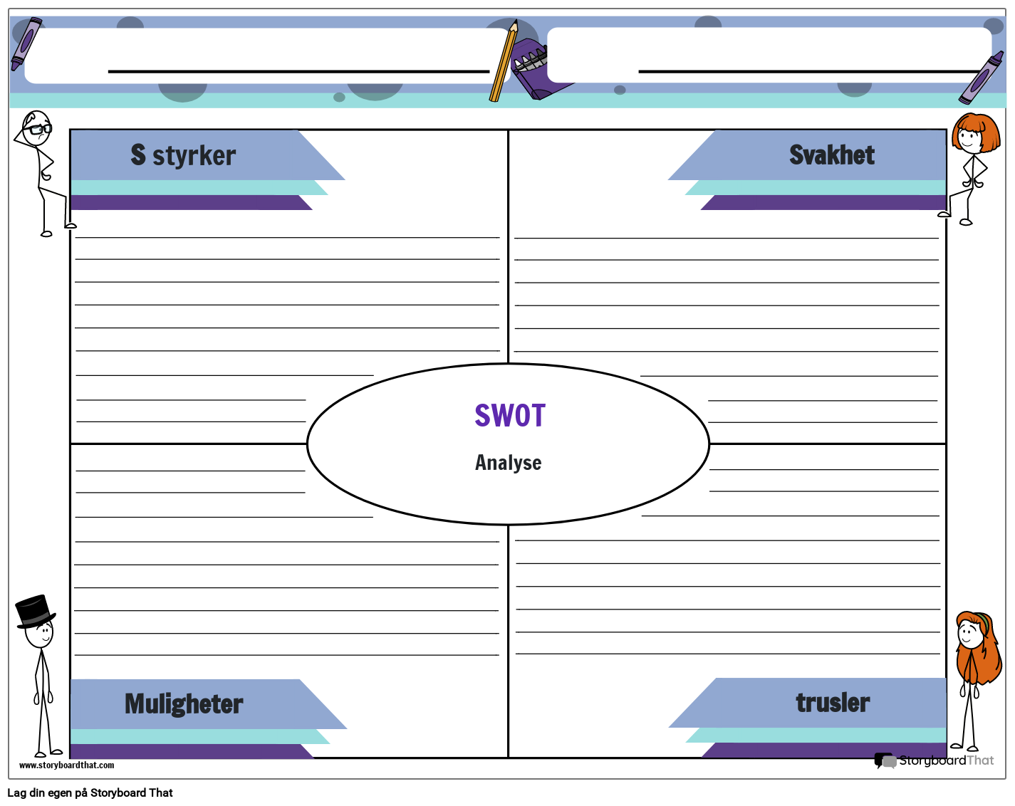 Enkelt Infografisk SWOT diagram Storyboard Par No examples