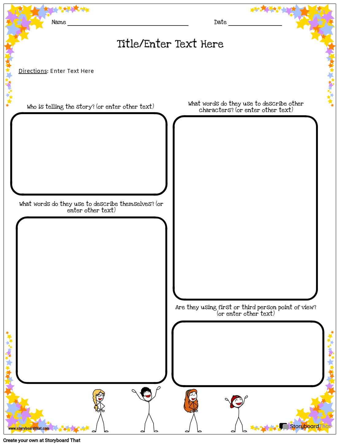 Point Of View arbeidsark 1 Storyboard Por No examples Point Of View arbeidsark 1 Storyboard Por No examples