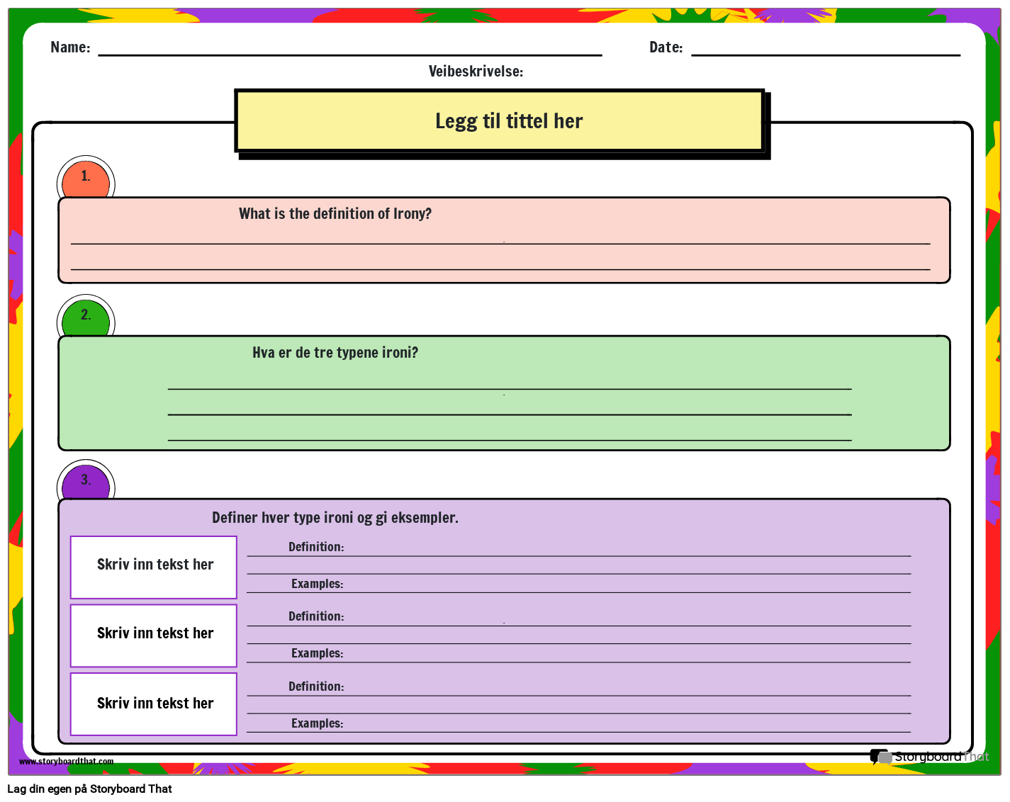 Redigerbart Irony Worksheet Storyboard Par No examples Redigerbart Irony Worksheet Storyboard Par No examples