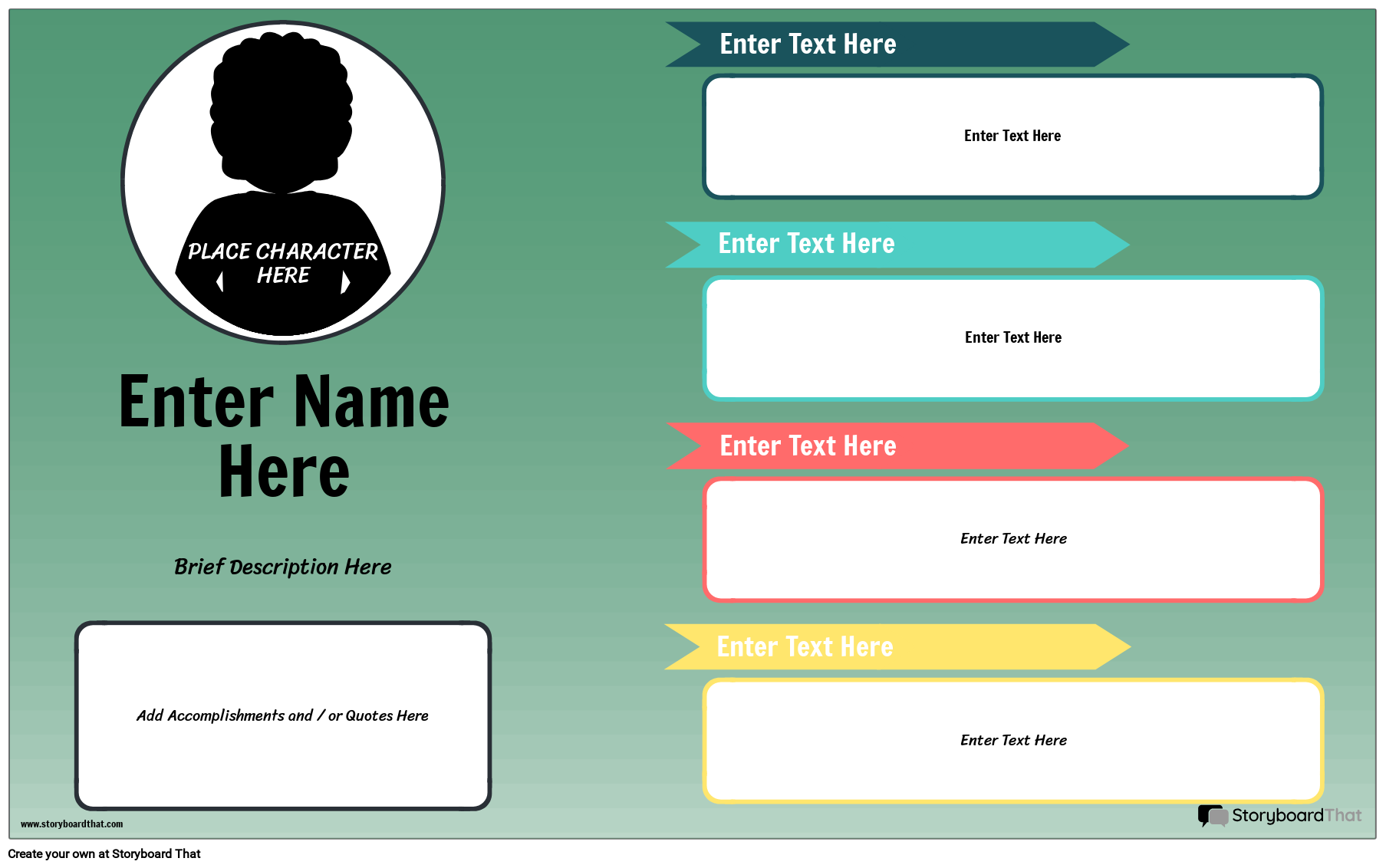 Colorful Biography Poster With Customizable Character Colorful Biography Poster With Customizable Character