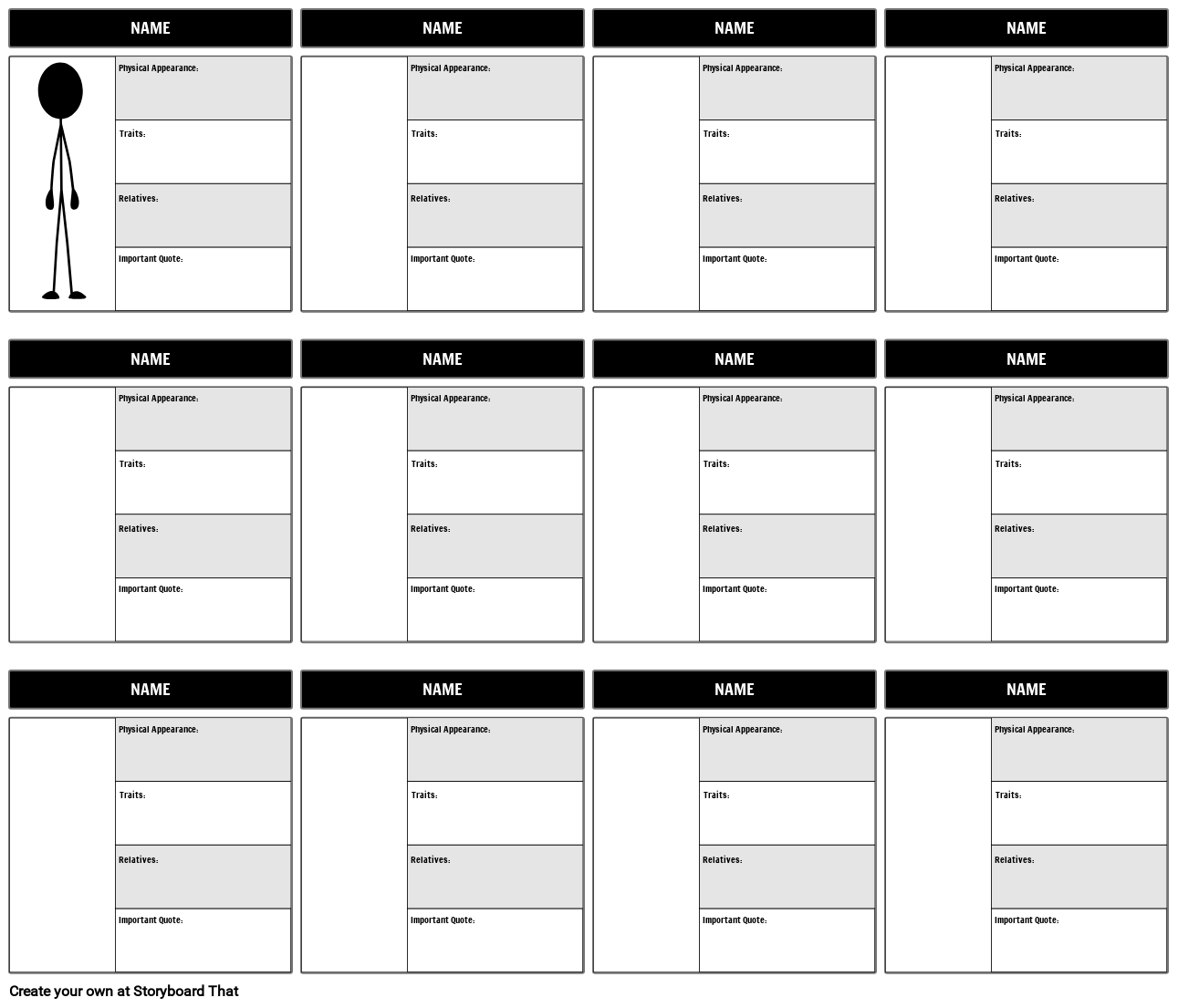 Character Map Graphic Organizer Character Trait Analysis