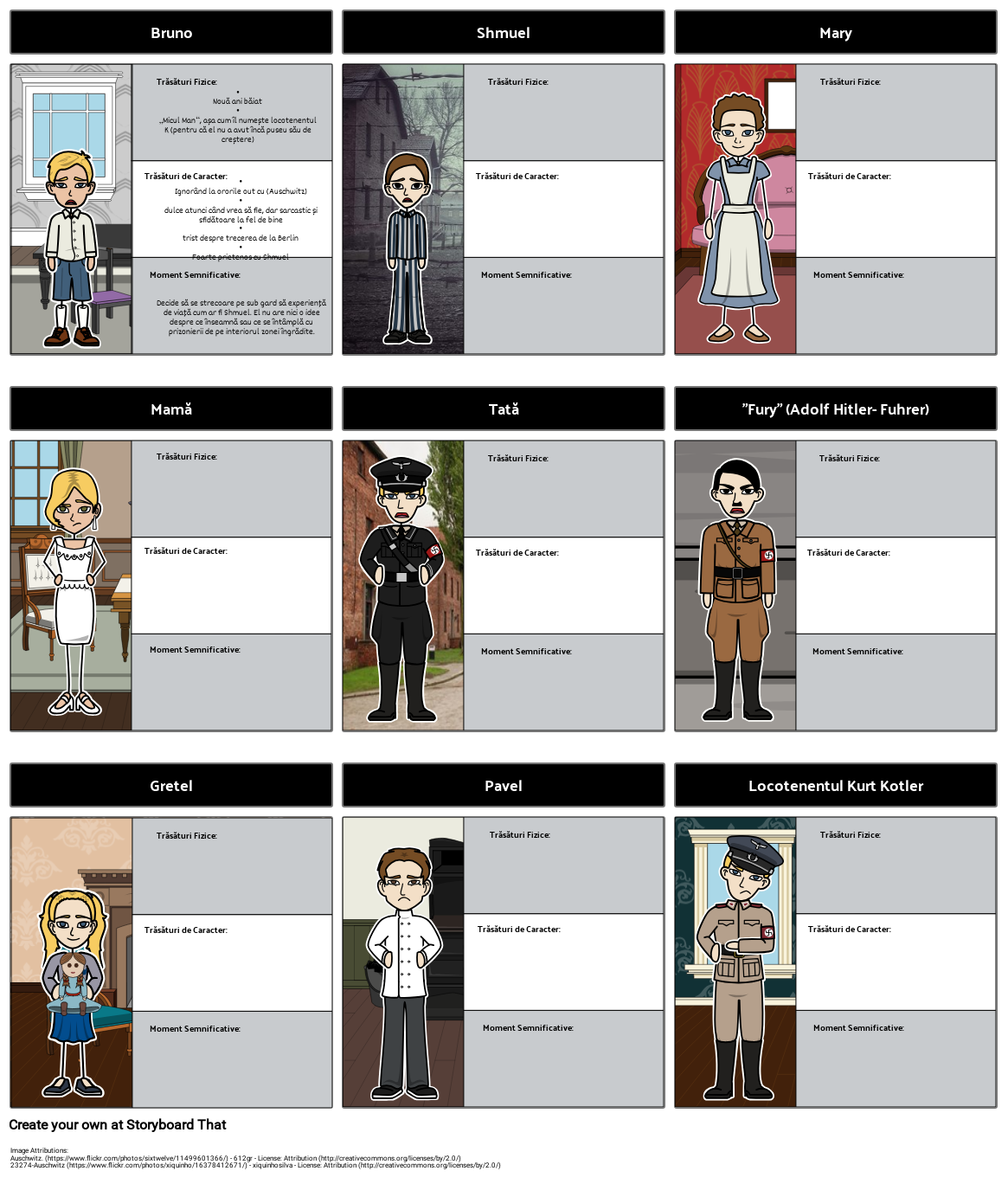 Boy Caracterele Striped Pajamas Storyboard Por Ro examples
