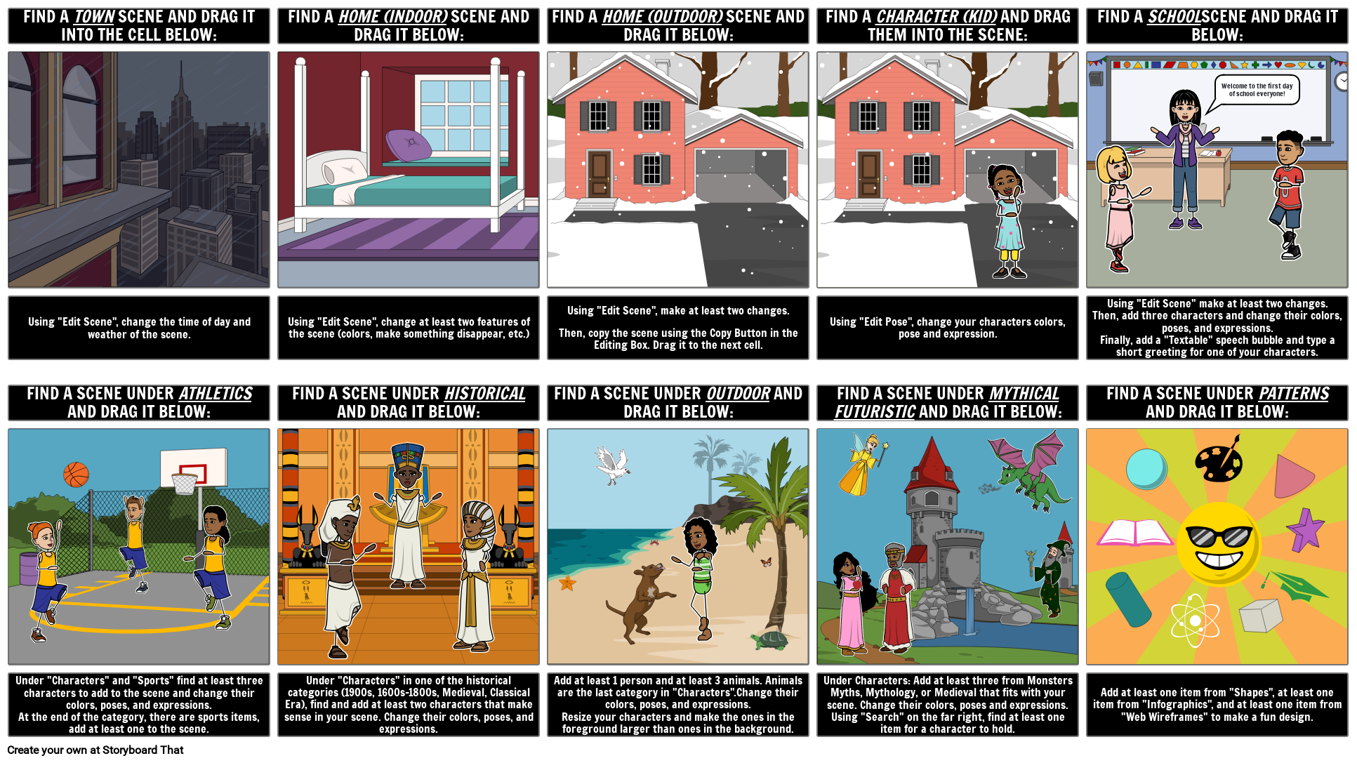 StoryboardThat Scavenger Hunt Razi ite Kategorije StoryboardThat Scavenger Hunt Razi ite Kategorije