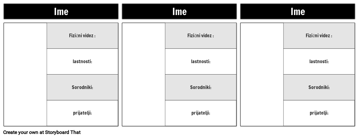 Zemljevid Znakov 4 Polja Izpolnjena Storyboard