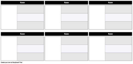 Character Analysis Templates | Storyboard Template Activities
