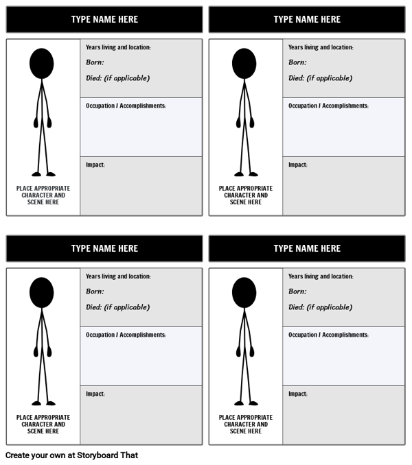 Historical Figures Template Kuvakäsikirjoitus by storyboard-templates