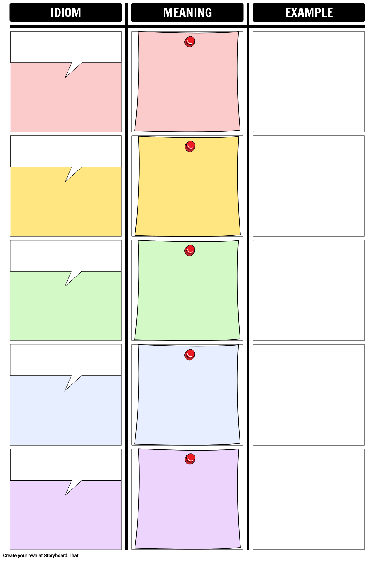 Idioms Template Storyboard Por Storyboard templates