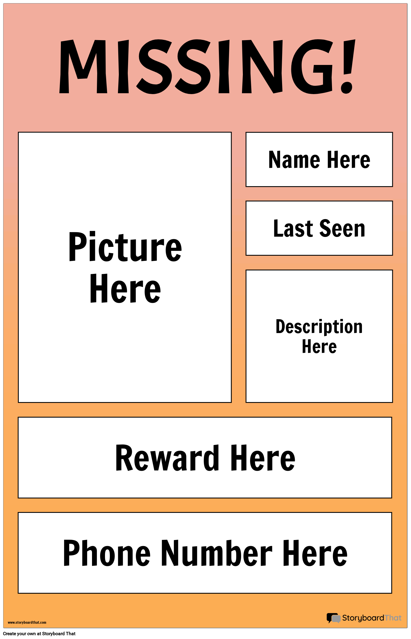 Printable Lost Poster Template