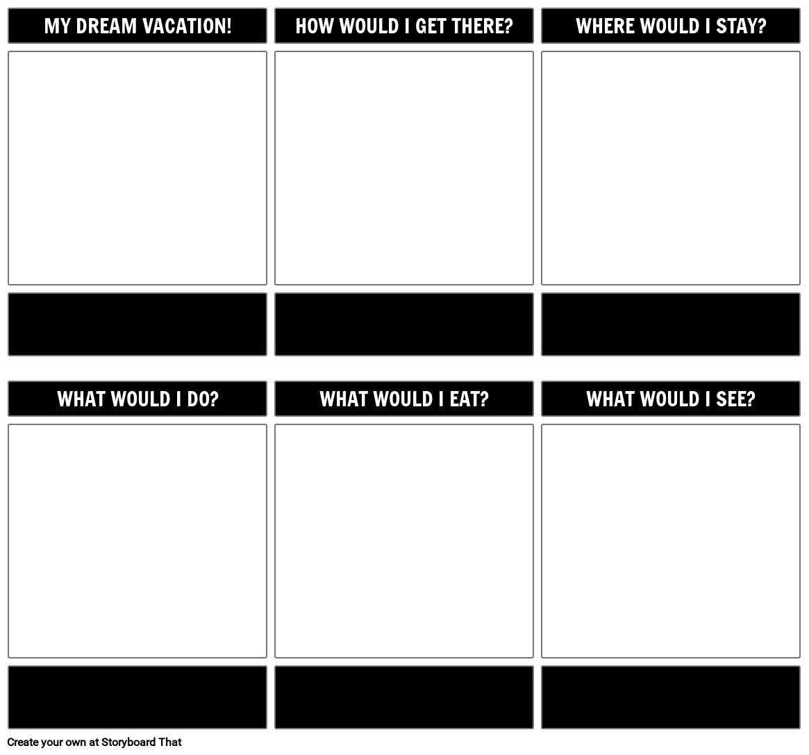 My Dream Vacation Template Storyboard By Storyboard templates