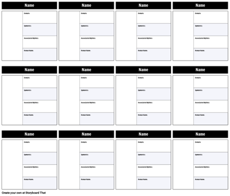 Character Analysis Templates | Storyboard Template Activities