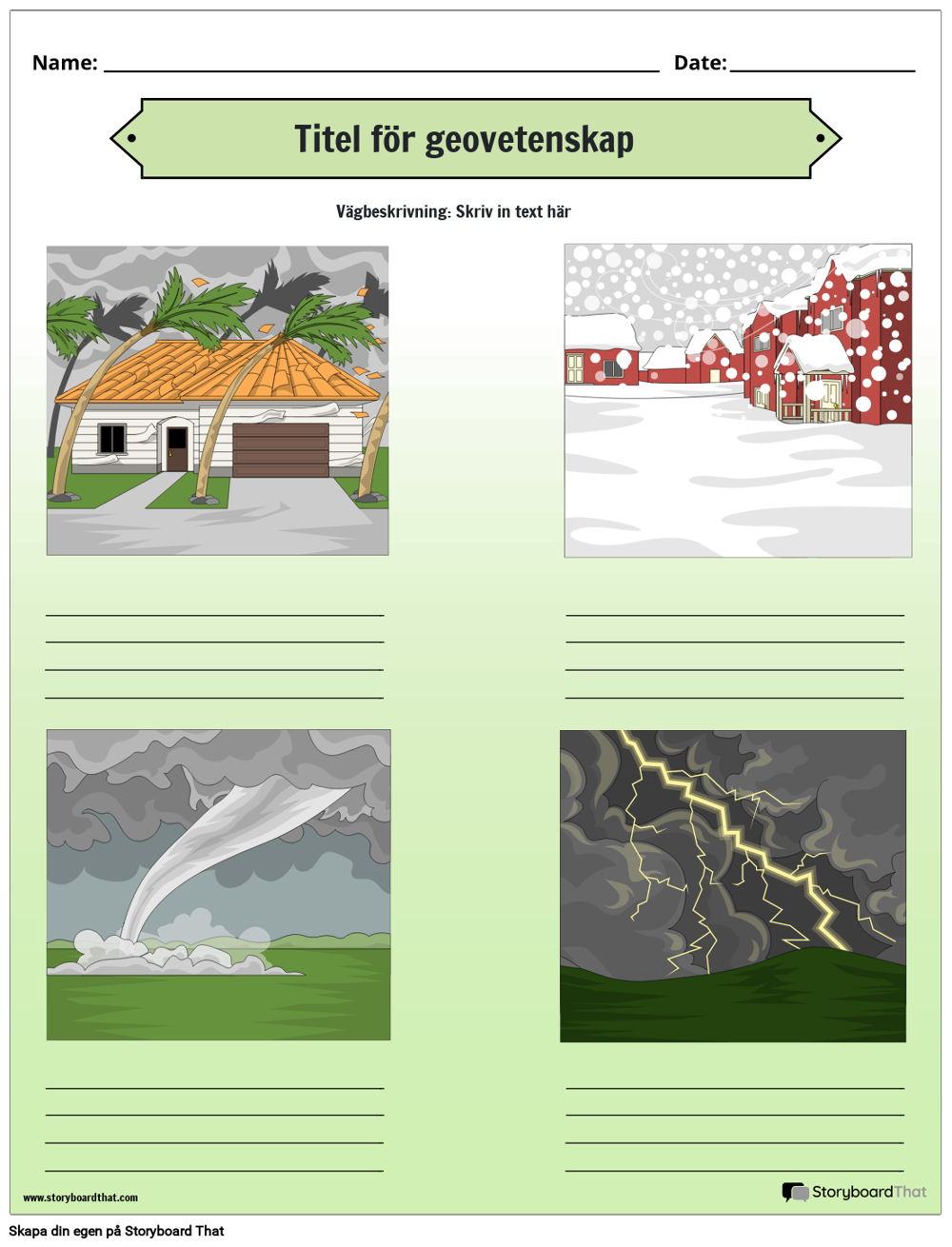 geovetenskap väder mall Storyboard por sv-examples