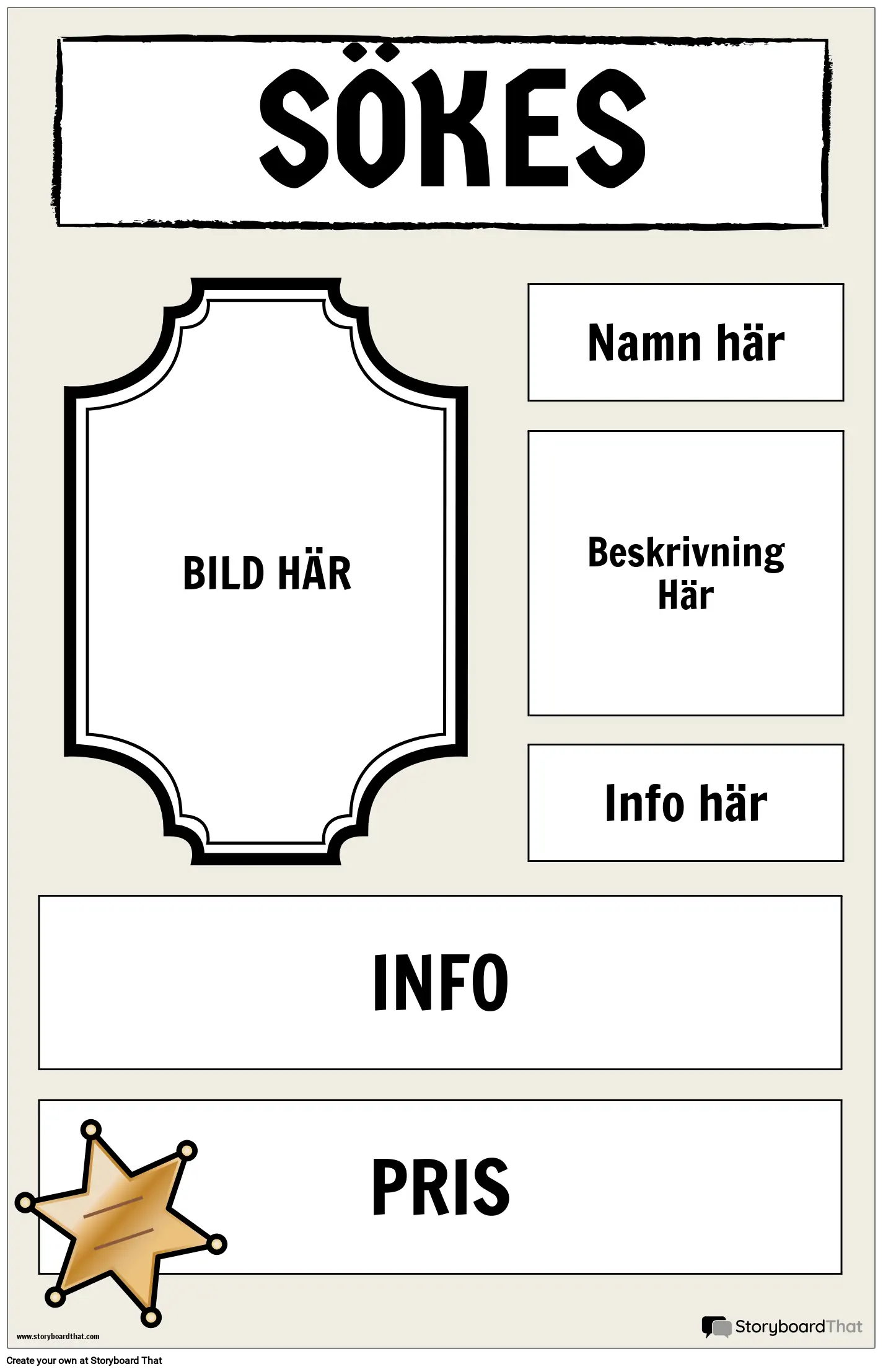 Skapa Önskade Affischer | Önskade Affischmall