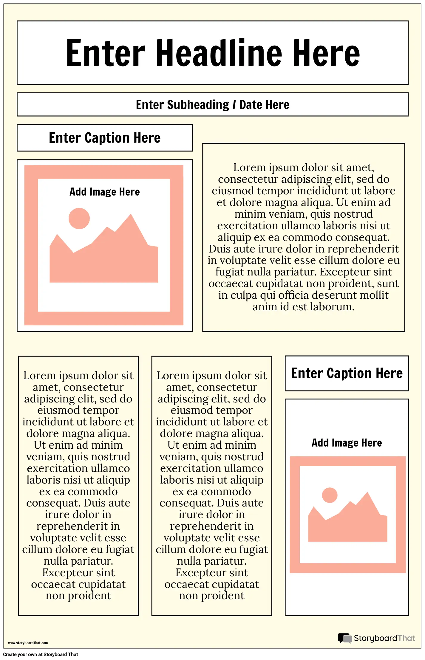 Tidningsaffischmall — Gör ett Tidningsprojekt | StoryboardThat