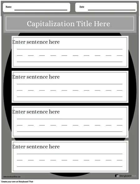 Capitalization Worksheets | StoryboardThat