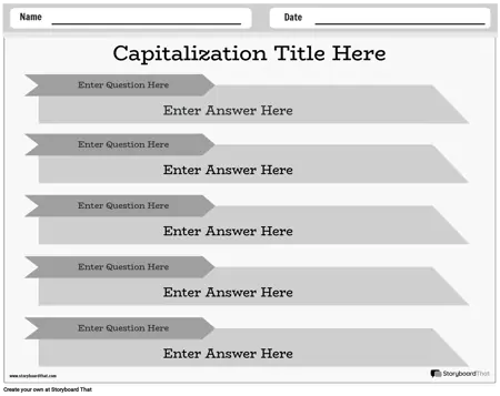Capitalization Worksheets | StoryboardThat
